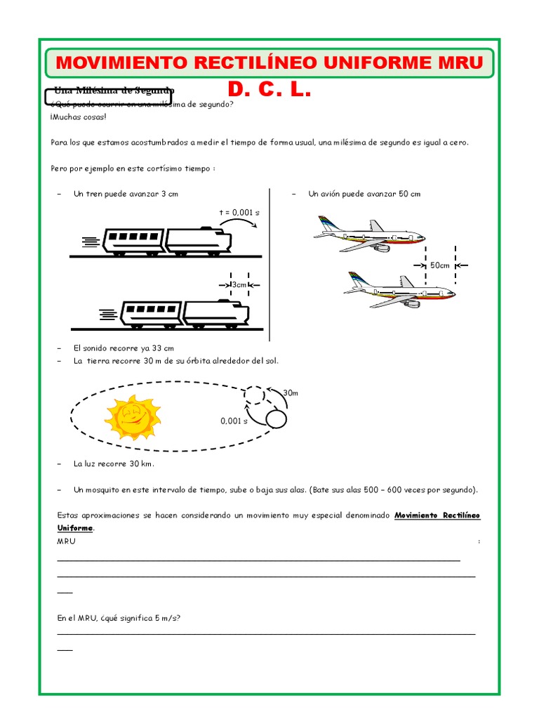Ejercicios de MRU | PDF