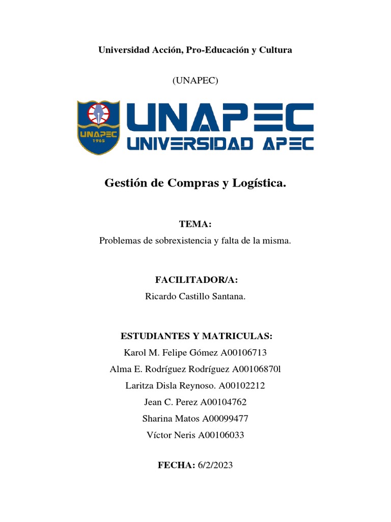 1er Trabajo Gestion de Compras y Logistica | PDF | Inventario | Calidad (comercial)