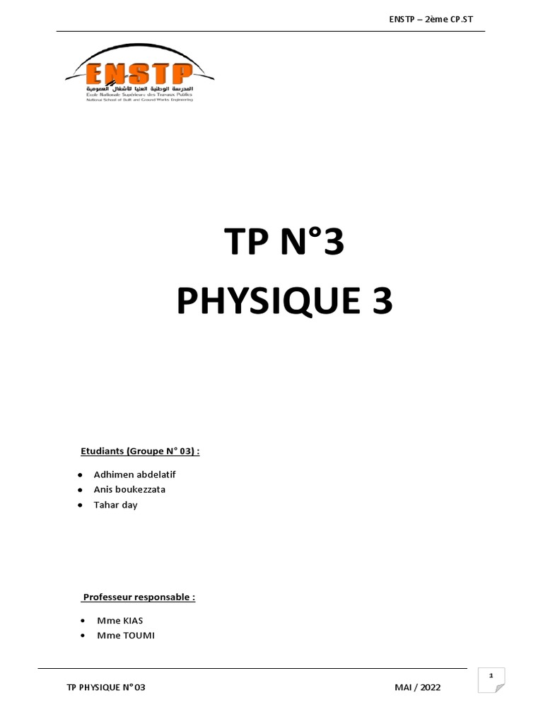 TP Physique 3 : Pendules Couplés | PDF | Pendule (physique) | Mode normal