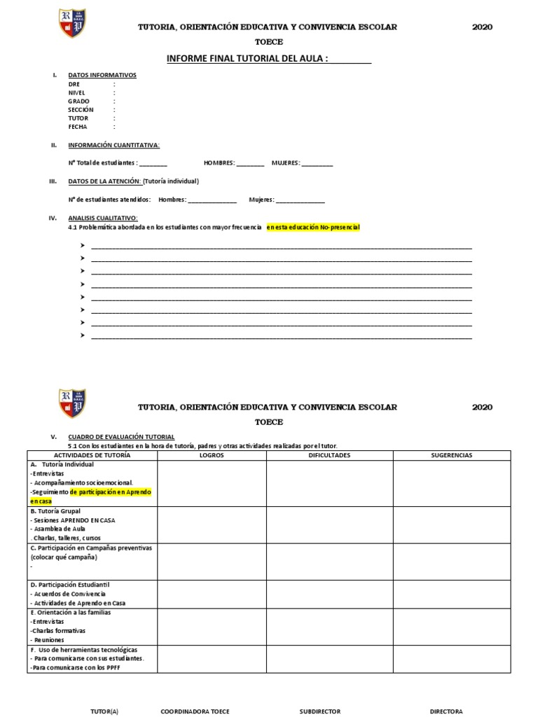 Informe Final de Tutor | PDF | Aprendizaje | Modificación de comportamiento