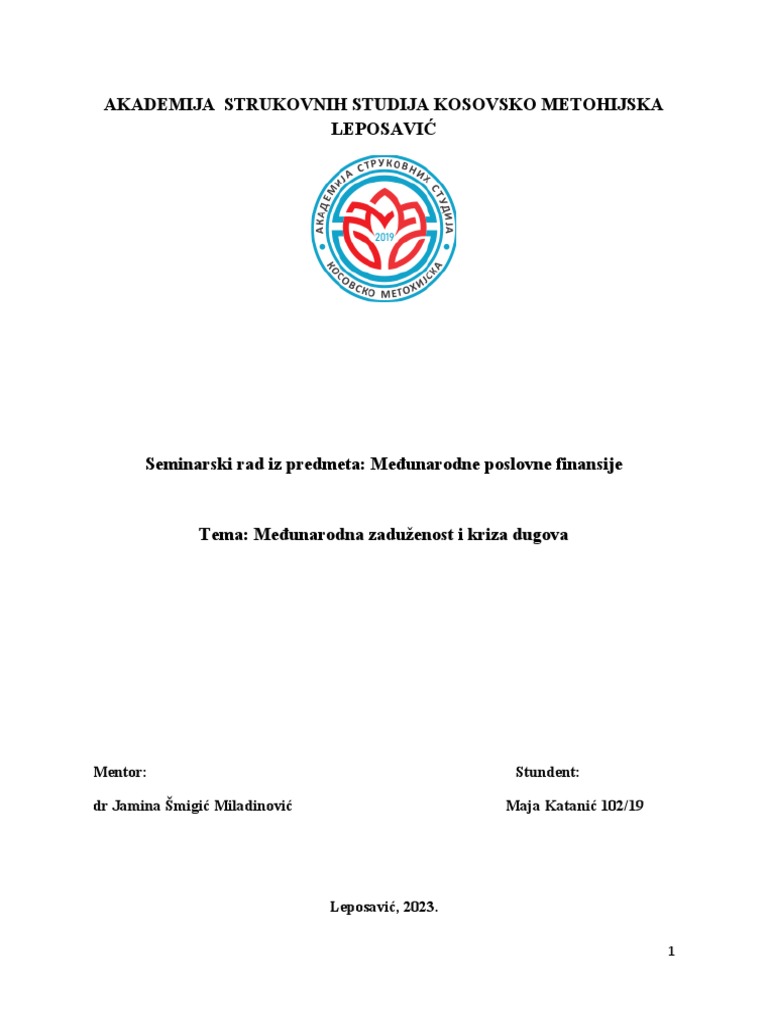 Akademija Strukovnih Studija Kosovsko | PDF