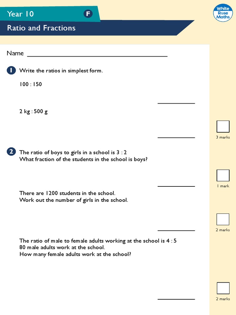Ratios and Fractions Practice Problems | PDF | Ratio | Fat