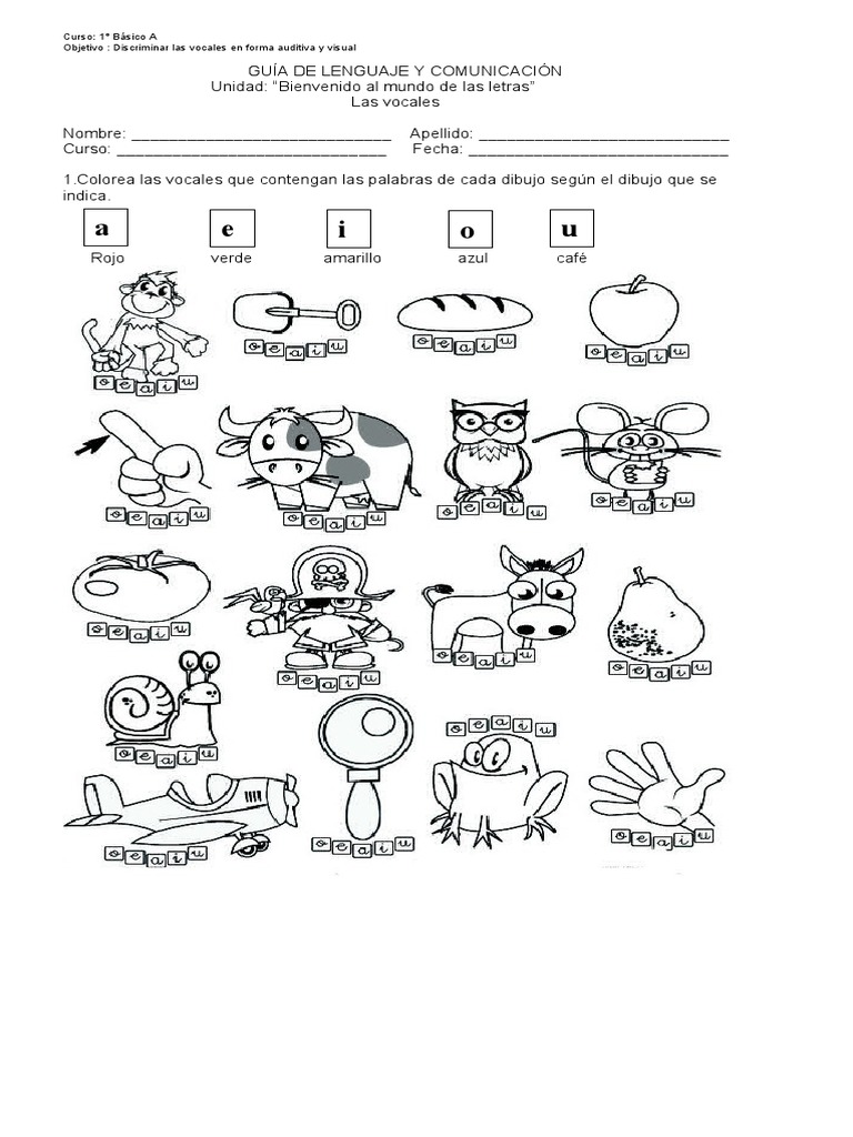Vocales Y Sonido Inicial Y Final Pdf