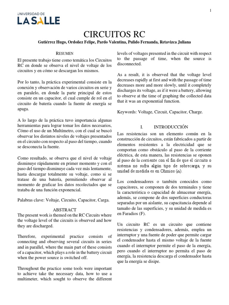 Circuitos RC | PDF | Condensador | Ciencias fisicas