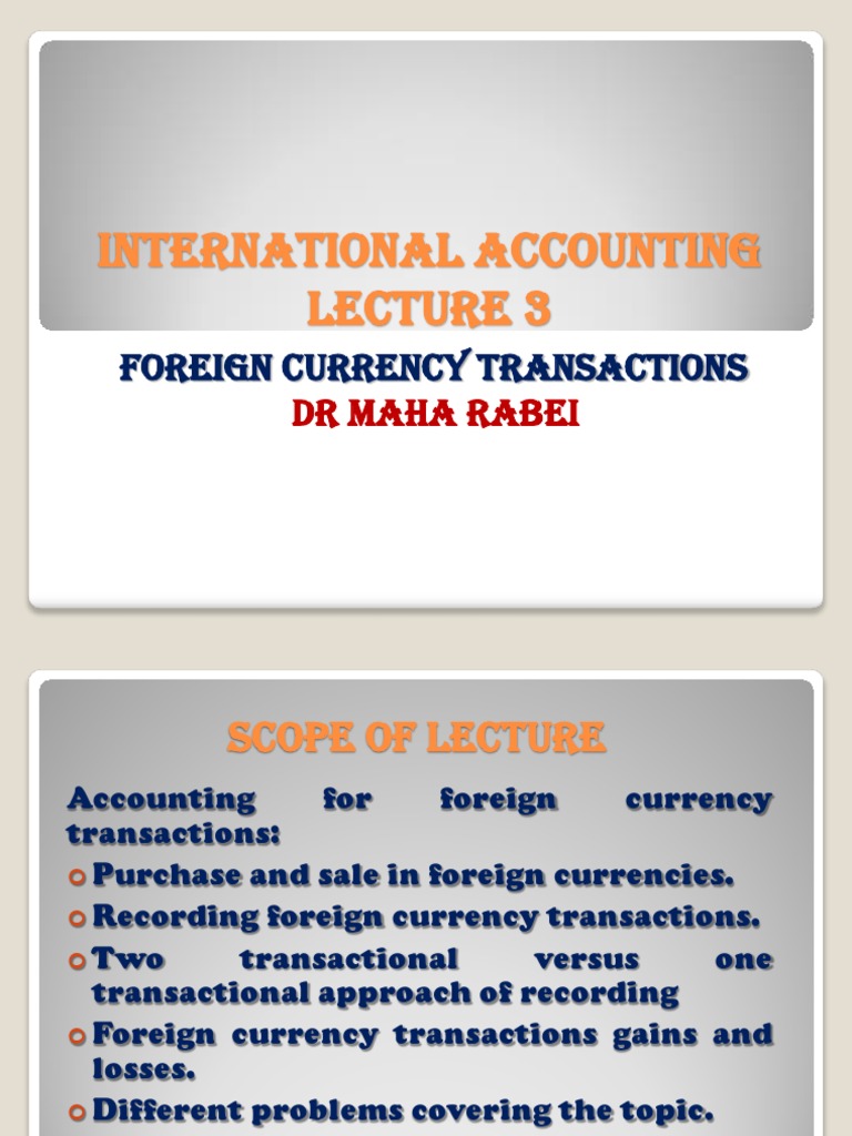Lecture 3 International Acc ECU | PDF | Exchange Rate | Euro Lecture 3 International Acc ECU | PDF | Exchange Rate | Euro
