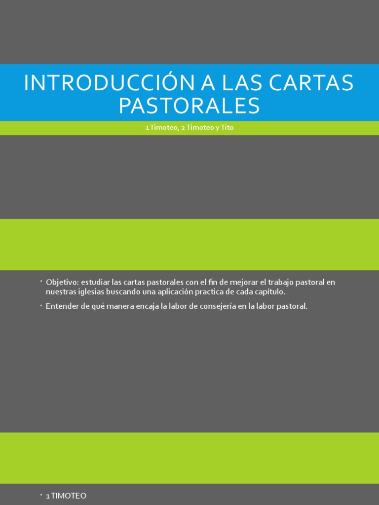 Introducción A Las Cartas Pastorales | PDF | Pecado | Pablo el apóstol