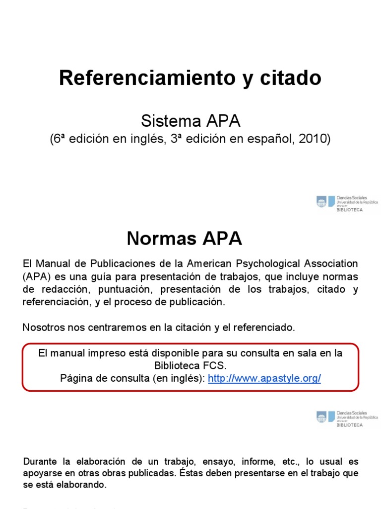 Citado y Referenciado en Normas APA | PDF | Estilo apa | Publicación