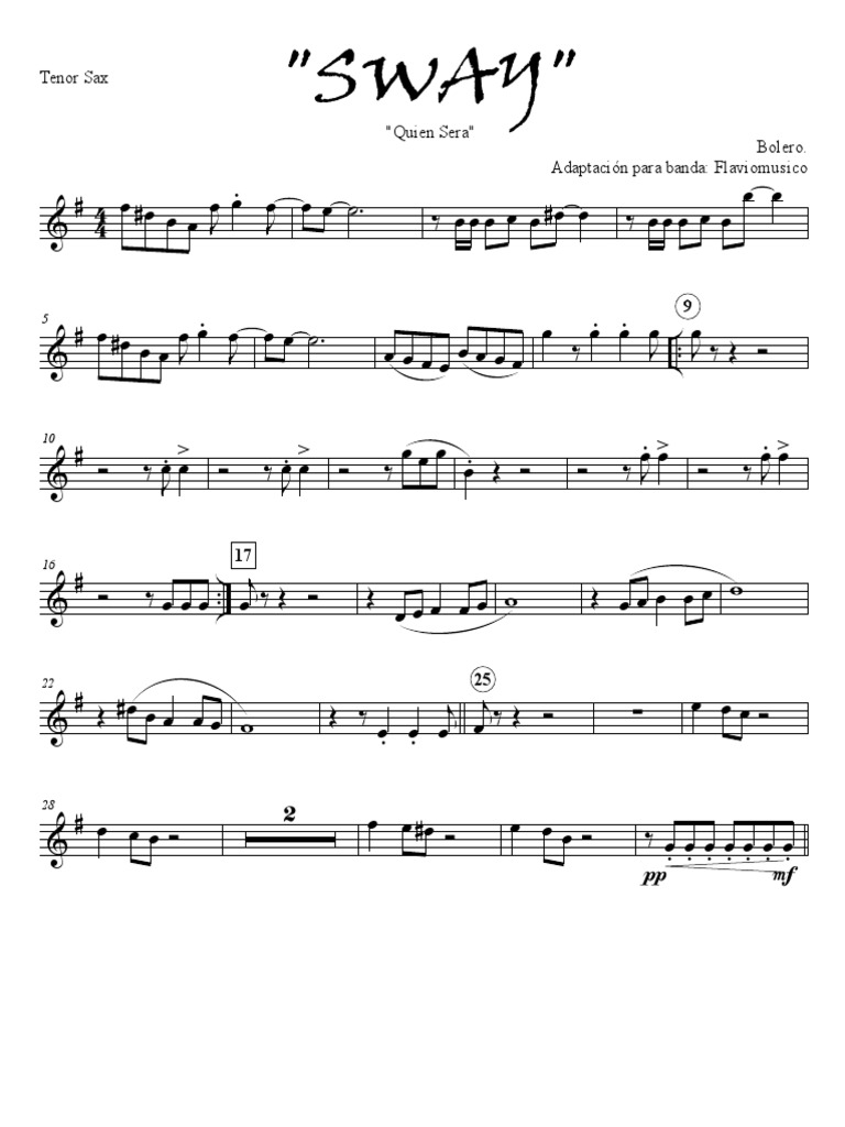 QUIEN SERA-bolero - Tenor Sax | PDF