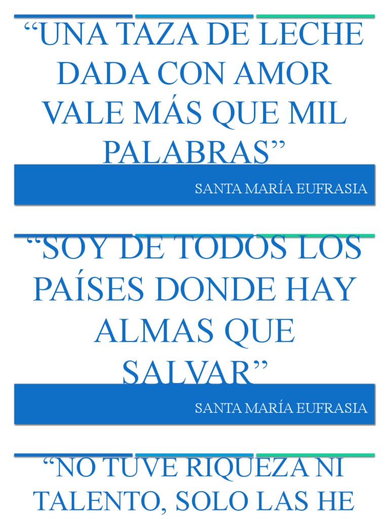 Frases Inspiradoras de Santa María Eufrasia | PDF