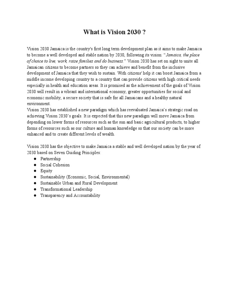 What Is Vision 2030 | PDF