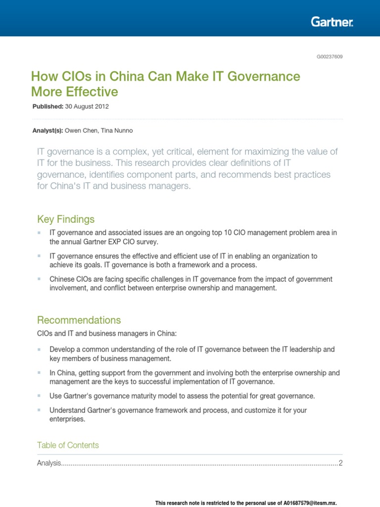 How Cios in China Can Make I 237609 | PDF | Governance | Chief ...