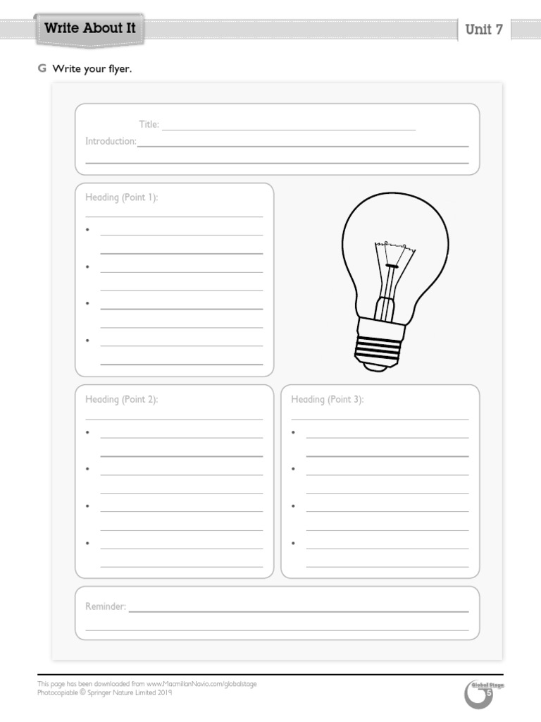 Unit 7 - Writing Sheet | PDF
