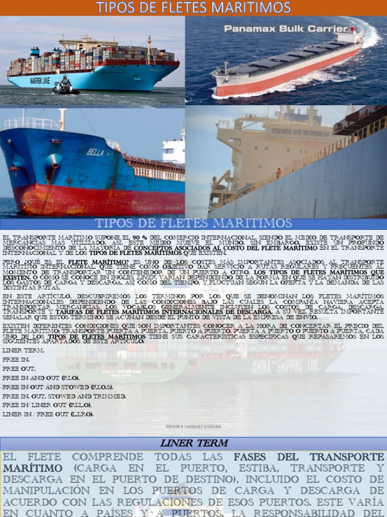 Tipos de Fletes Maritimos y Aereos | PDF | Transporte | Economias Tipos de Fletes Maritimos y Aereos | PDF | Transporte | Economias