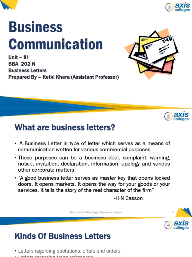 Business Communication Business Letters Pdf Business Madam