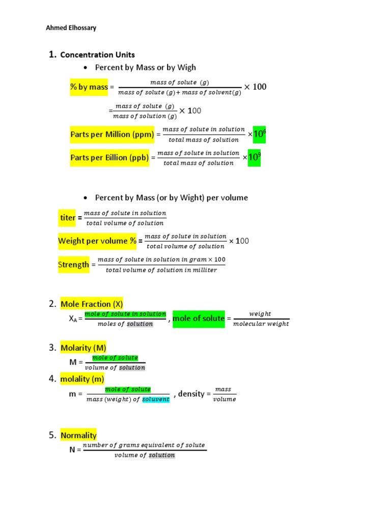 Chapter 1 Sammary and Definitions | PDF | Solubility | Physical Sciences