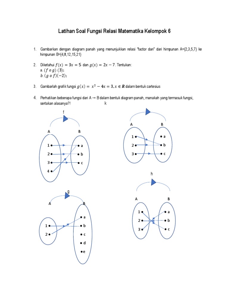 Latihan Soal Relasi Dan Fungsi | PDF