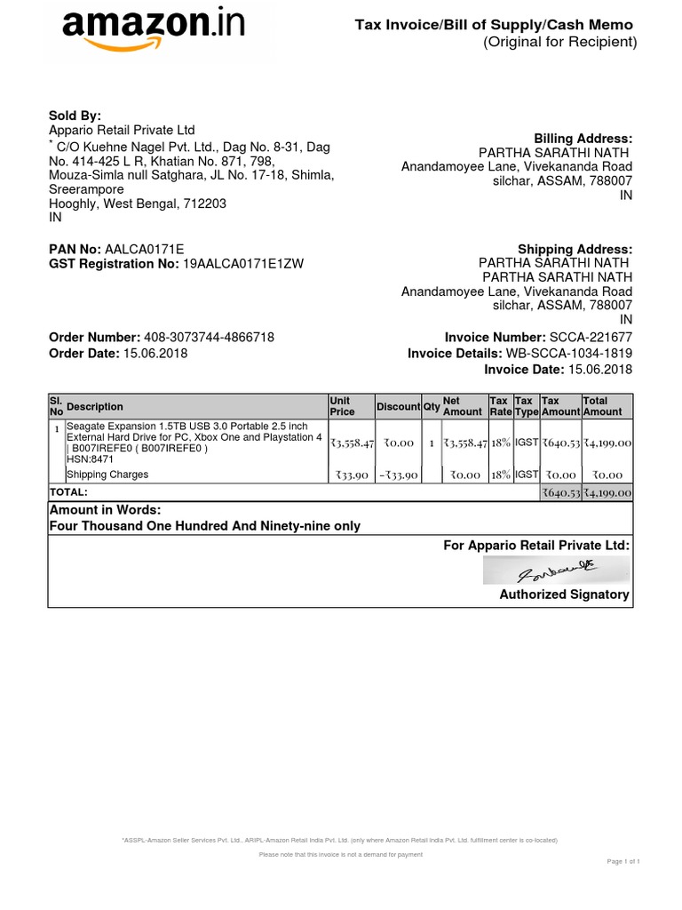 Invoice Hadr Disk 15tb | PDF | Invoice | Computer Hardware