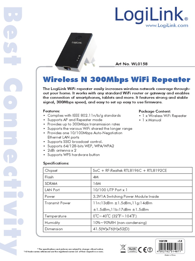 Logilink wl0158 Leaflet | PDF | Wi Fi | Wireless
