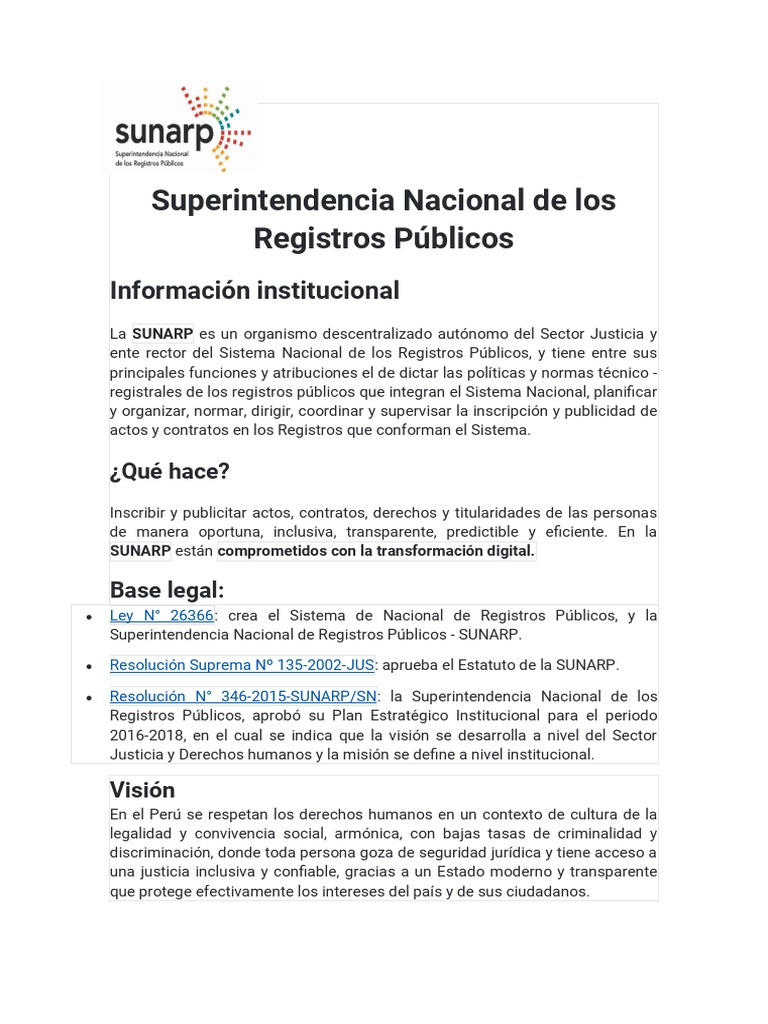 SUNARP | PDF | Propiedad | Justicia