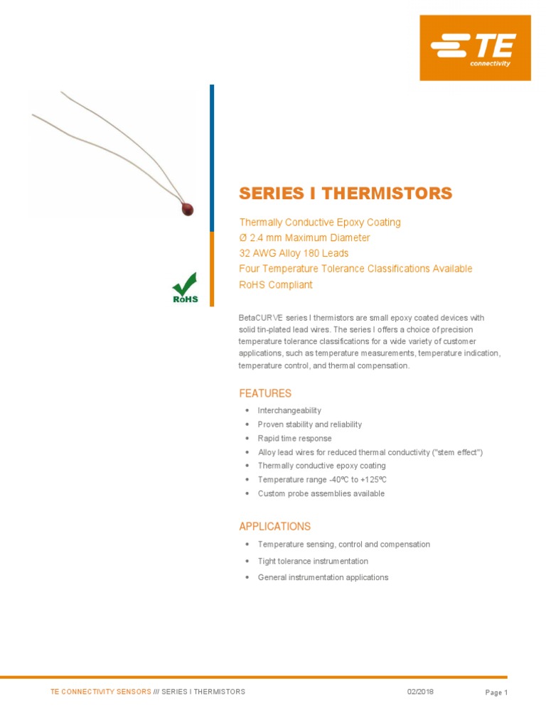 Series I Thermistors Overview | PDF | Technology & Engineering