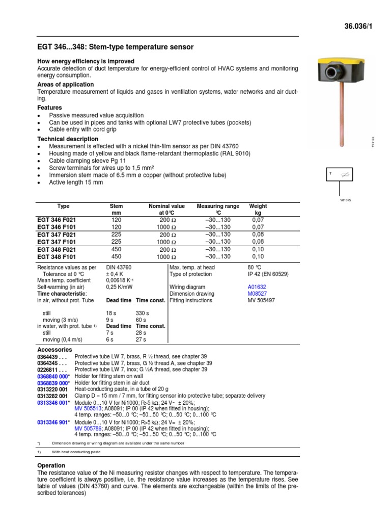 Temp Sensor Chiller | PDF | Electrical Resistance And Conductance ...