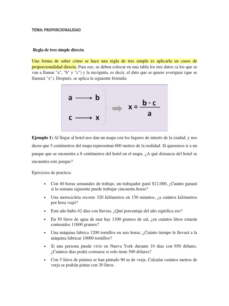 Regla de 3 Simple Compuesta | PDF