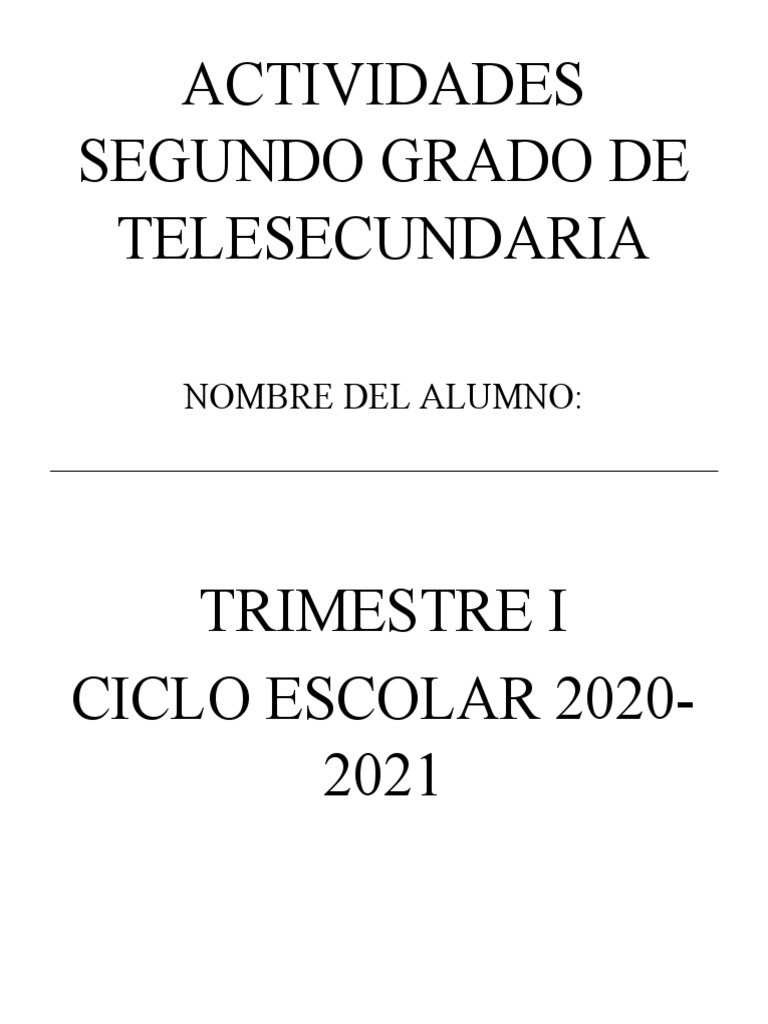 Cuadernillo Telesecundaria In English