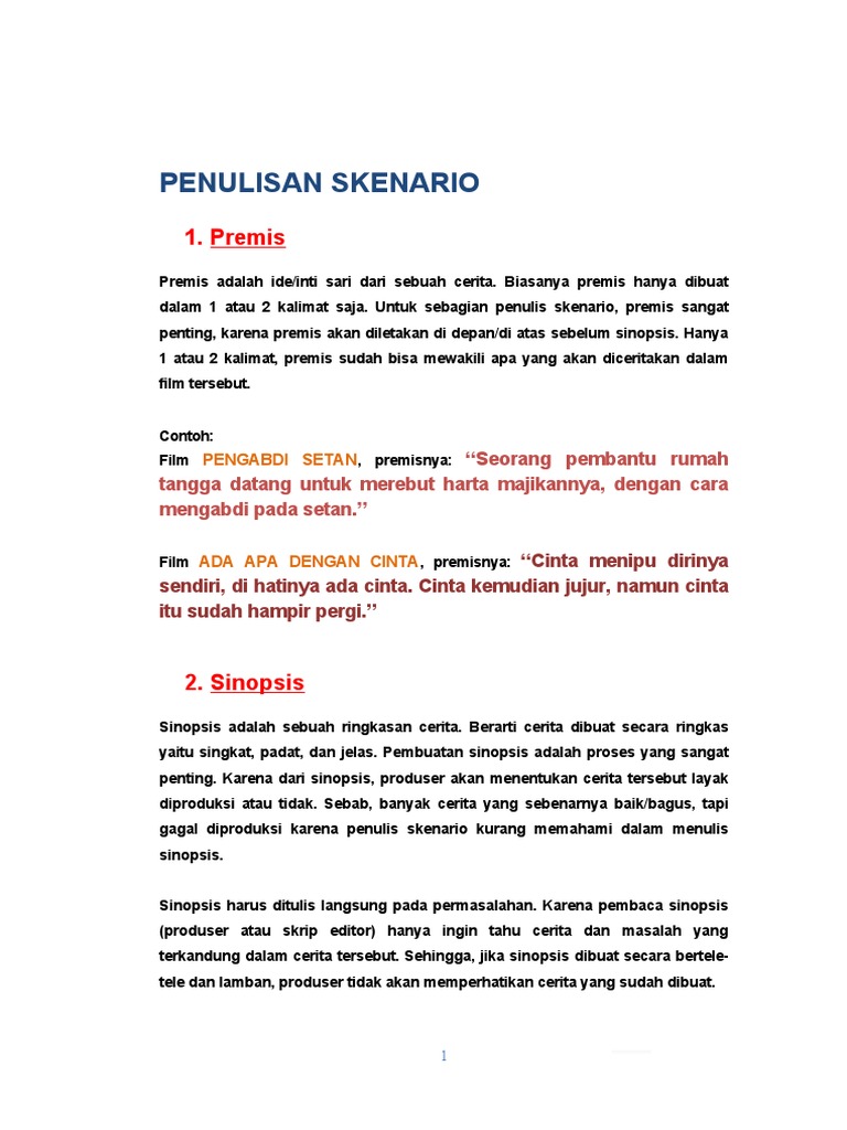Panduan Penulisan Skenario Film | PDF