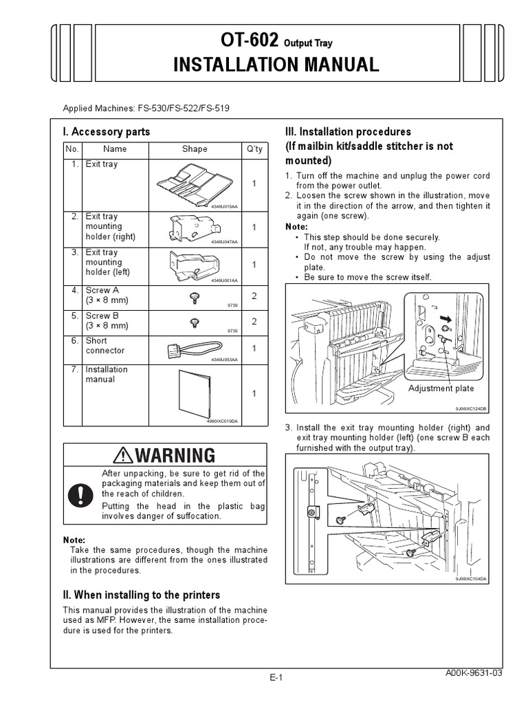 Installation Manual Ot 602 Pdf Electrical Connector Machines
