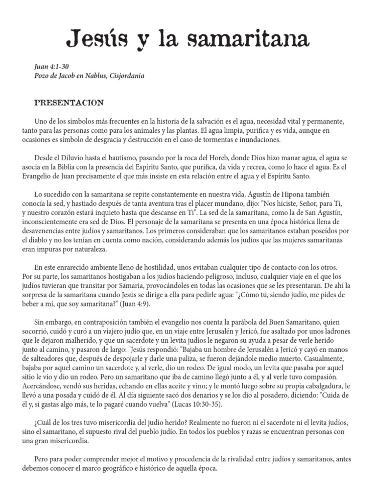 La Samaritana | PDF | Samaria | Jesús