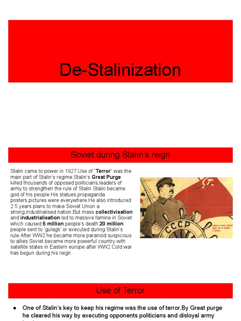 De Stalinization | PDF | Joseph Stalin | Nikita Khrushchev