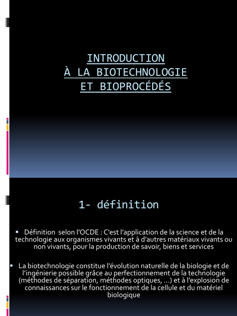 Cours - Biotechnologie - 2022 | PDF | Biotechnologie | Enzyme