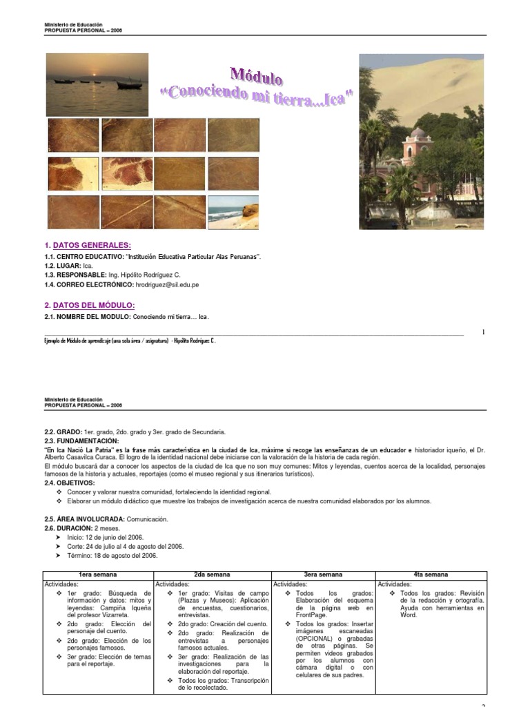 Ejemplo de Modulo de Aprendizaje: Modulo Ejemplo de Modulo de Aprendizaje: Modulo