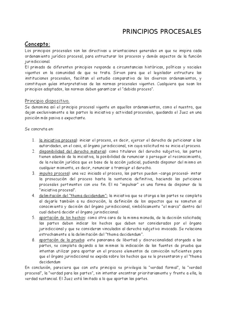 PRINCIPIOS PROCESALES | Ley procesal | Jurisdicción