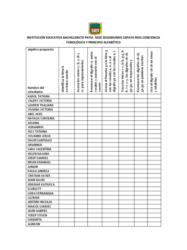 Rubricas Grado Primero | PDF | Ortografía | Comunicación escrita