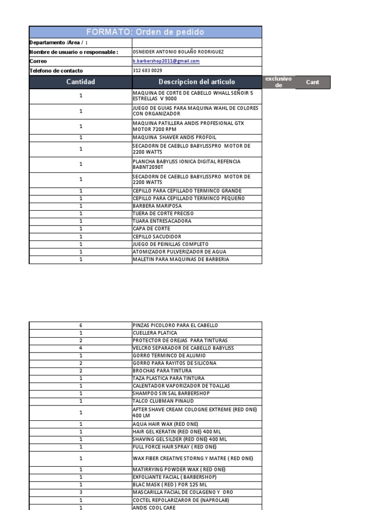 Formato Solicitud Insumos | PDF