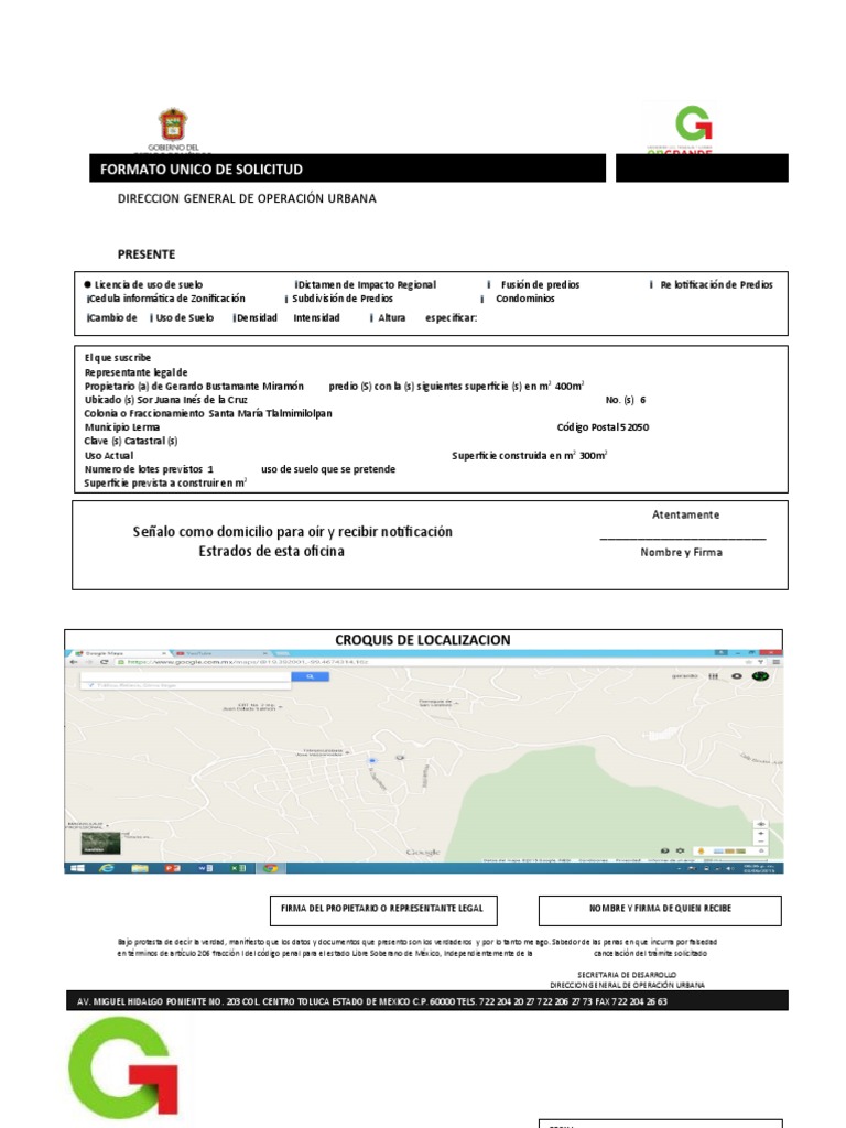 Formato Unico de Solicitud | PDF