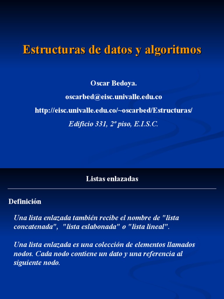 Listas Enlazadas Pdf Ciencias De La Computación Recuperación De