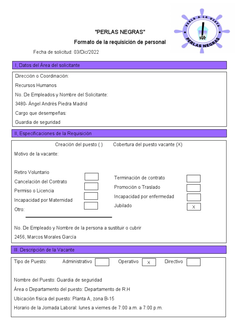 Requisicion de Personal | PDF Requisicion de Personal | PDF