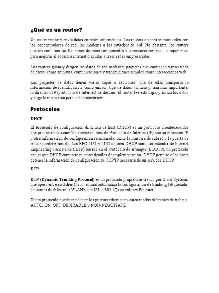 Definición y funciones del router | PDF