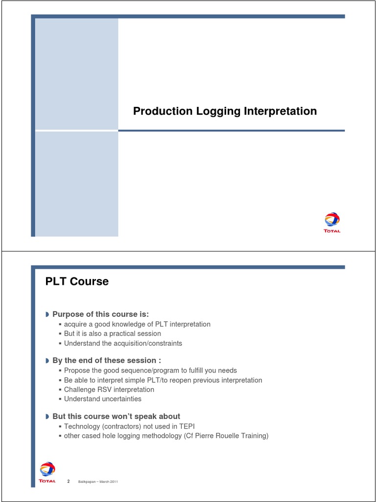 Production Logging Interpretation | PDF | Reynolds Number | Flow Measurement
