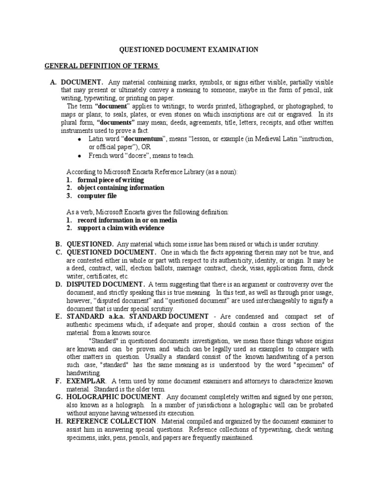 Questioned Document Examination | PDF | Graphology | Light