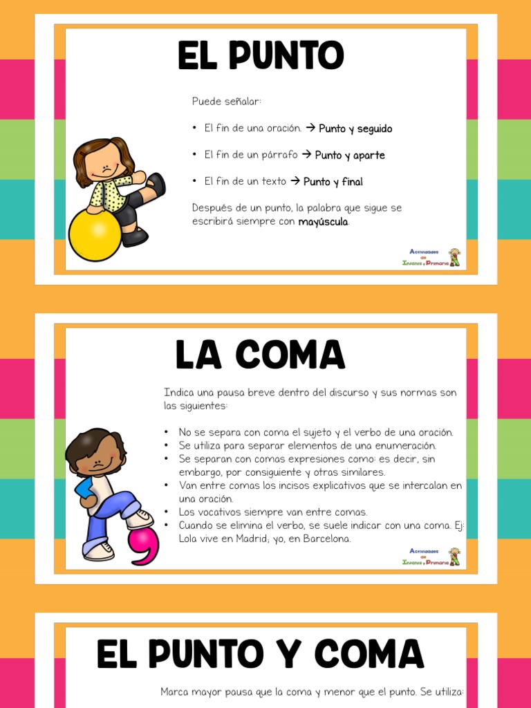 Carteles Ilustrativos Signos Puntuacion | PDF