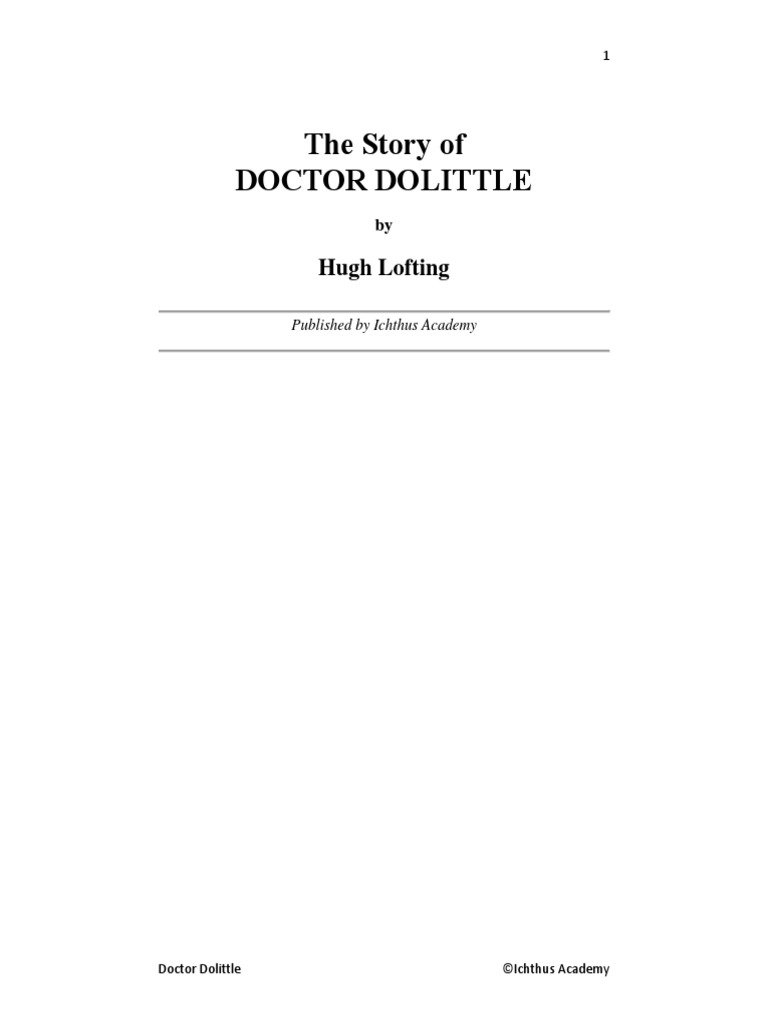 The Story of Doctor Dolittle Book PDF Httpslearnenglish | PDF