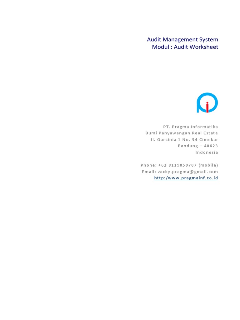 Audit Management System - Audit Worksheet | PDF