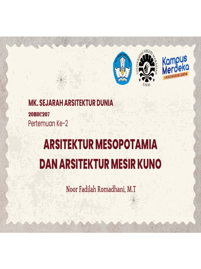 Materi ARSITEKTUR MESIR KUNO DAN MESOPOTAMIA | PDF | Ilmu Sosial