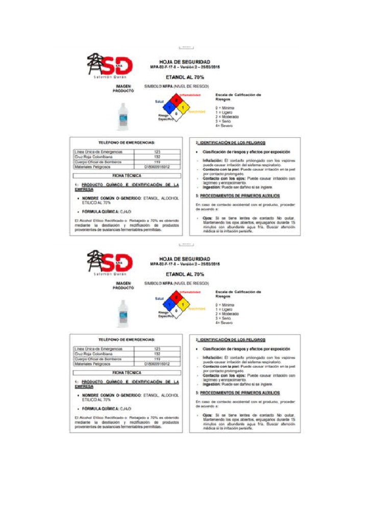 Etiqueta de Seguridad Del Alcohol | PDF