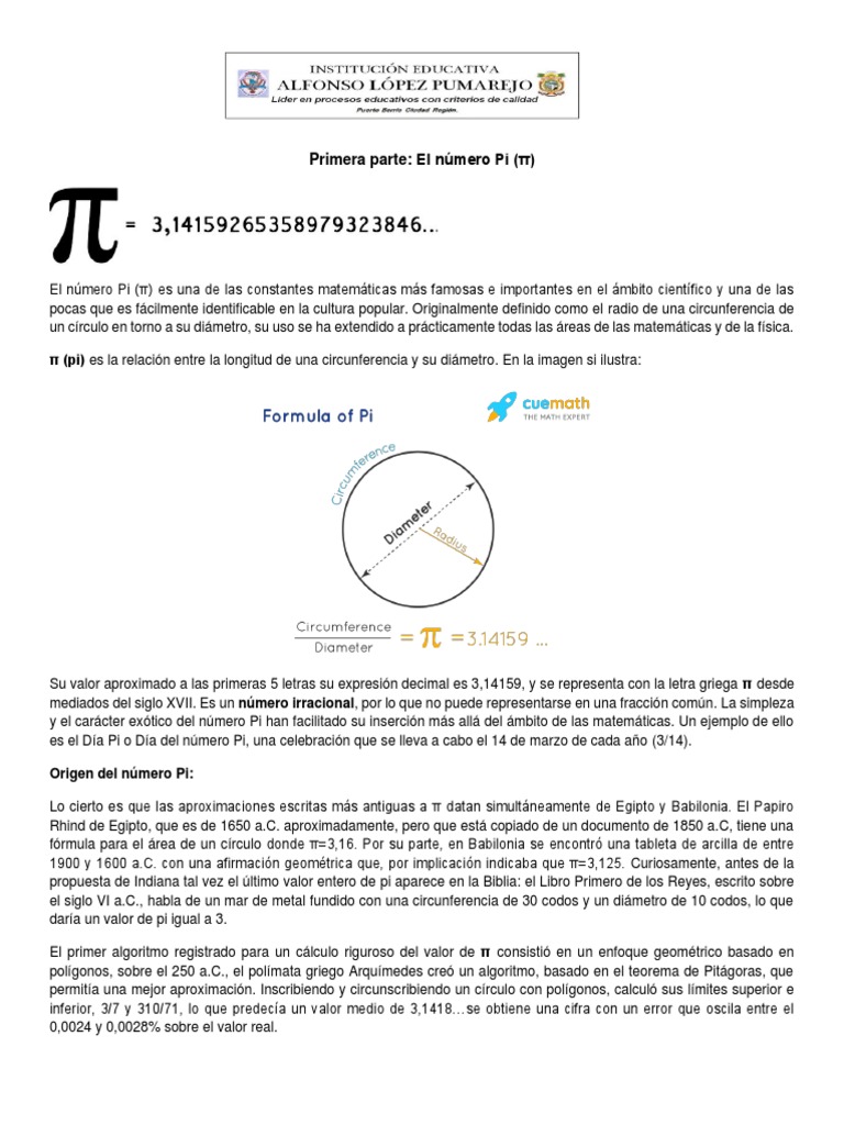 El número Pi y el radián: orígenes, definiciones y aplicaciones | PDF ...