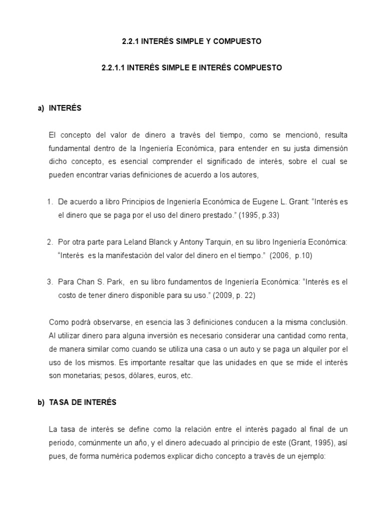 2.2.1.1 Interés Simple y Compuesto | PDF | Interés compuesto | Interés