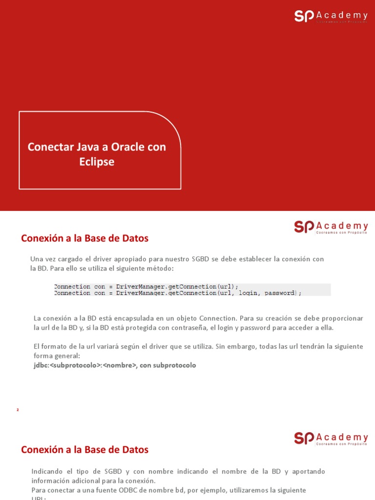 Conectar Java Con BD | PDF | Java (lenguaje de programación) | Eclipse ...